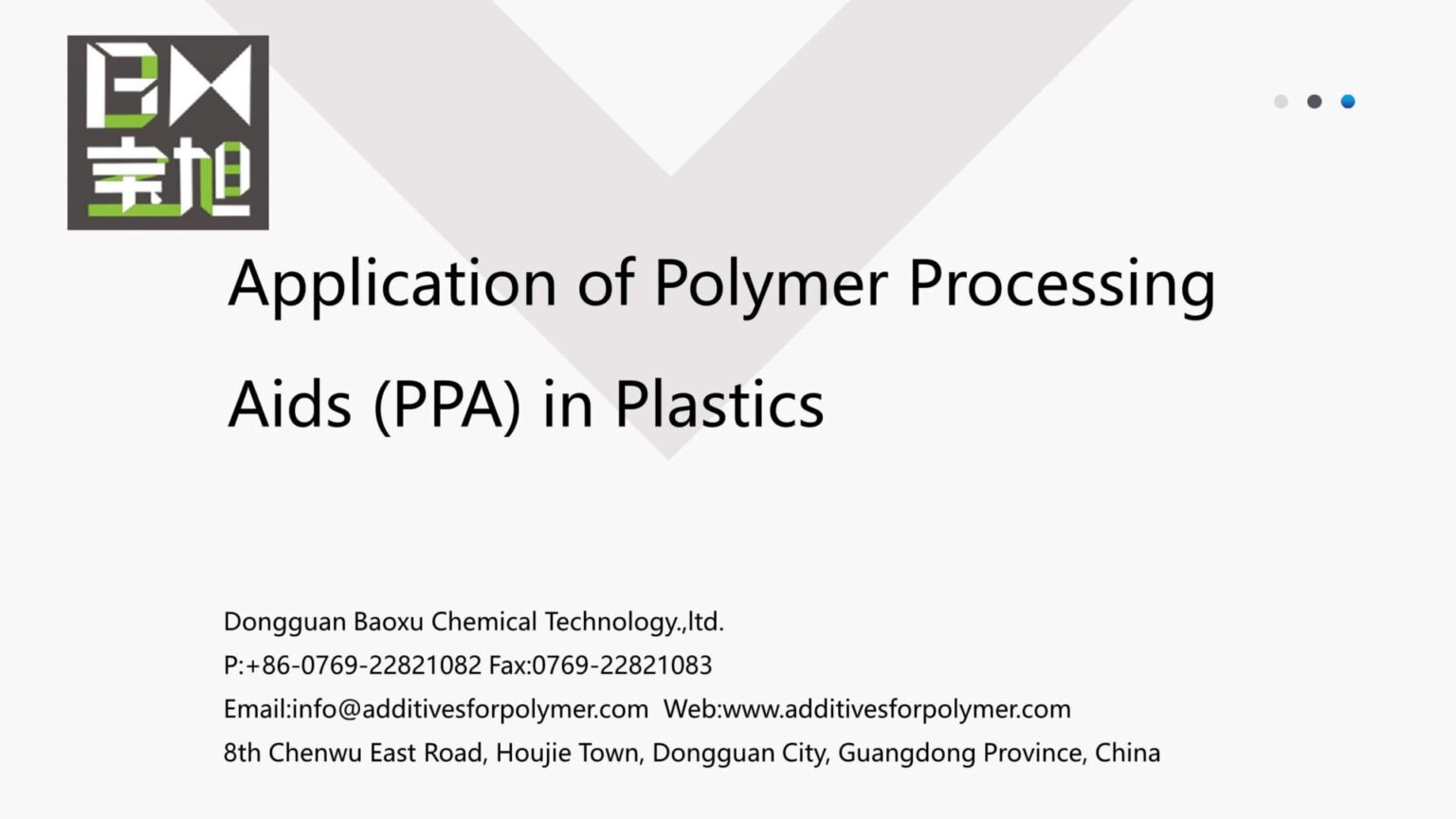 Fluo & Non-Fluo Polymer Processing Aids PPA for polymer | Baoxu